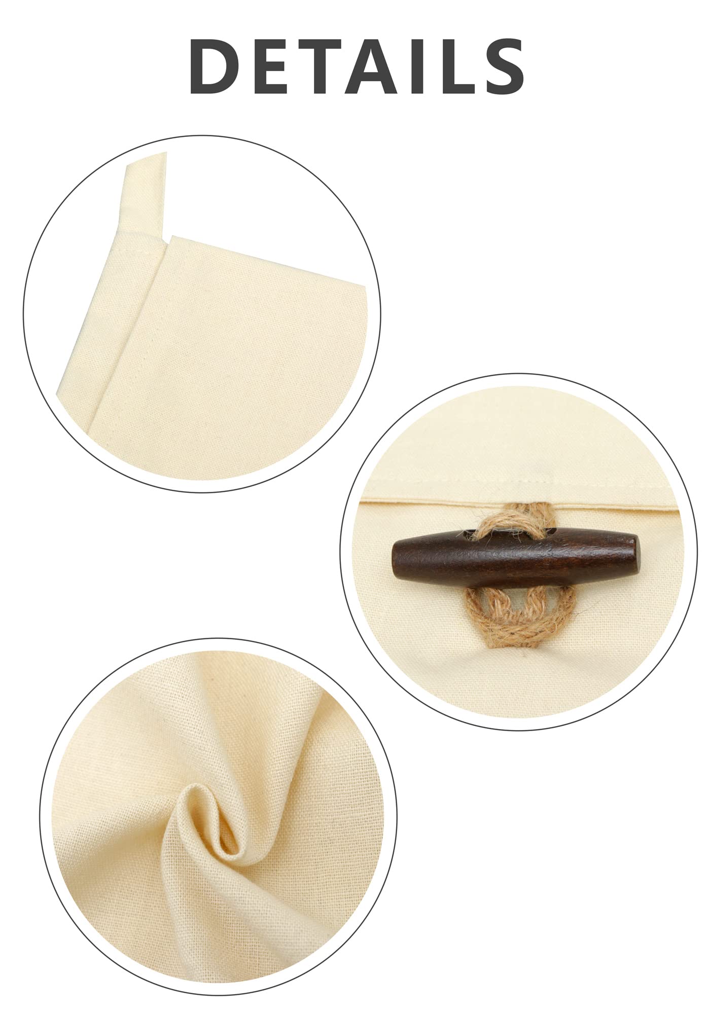 FURPHI Viking Canvas Shoulder Bag Medieval Large Pilgrim Pouch Bag with Horn Button (Ivory)