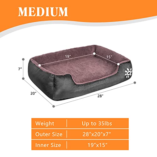 PUPPBUDD Orthopedic Dog Beds for Medium Dogs, Washable Bolster Dog Bed, Egg Creat Foam Pet Sofa with Removable Washable Cover, Waterproof Lining and Nonskid Bottom Couch for Comfortable Sleep