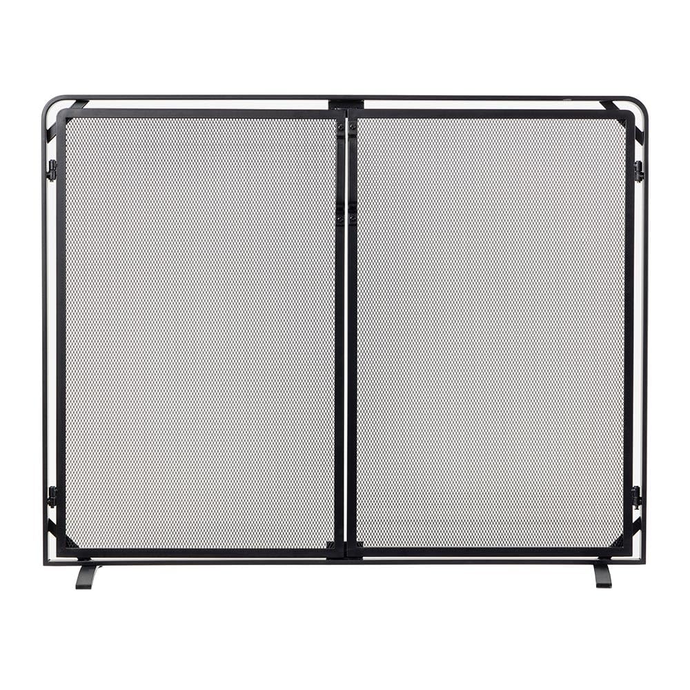 Modern Ember Gatsby Mesh Fireplace Screen in Aged Brass | Single Panel, Heavy-Duty Steel Frame with Powder-Coated Finish | Mesh Screen is Heat & Corrosion Resistant | Fits Standard Fireplaces