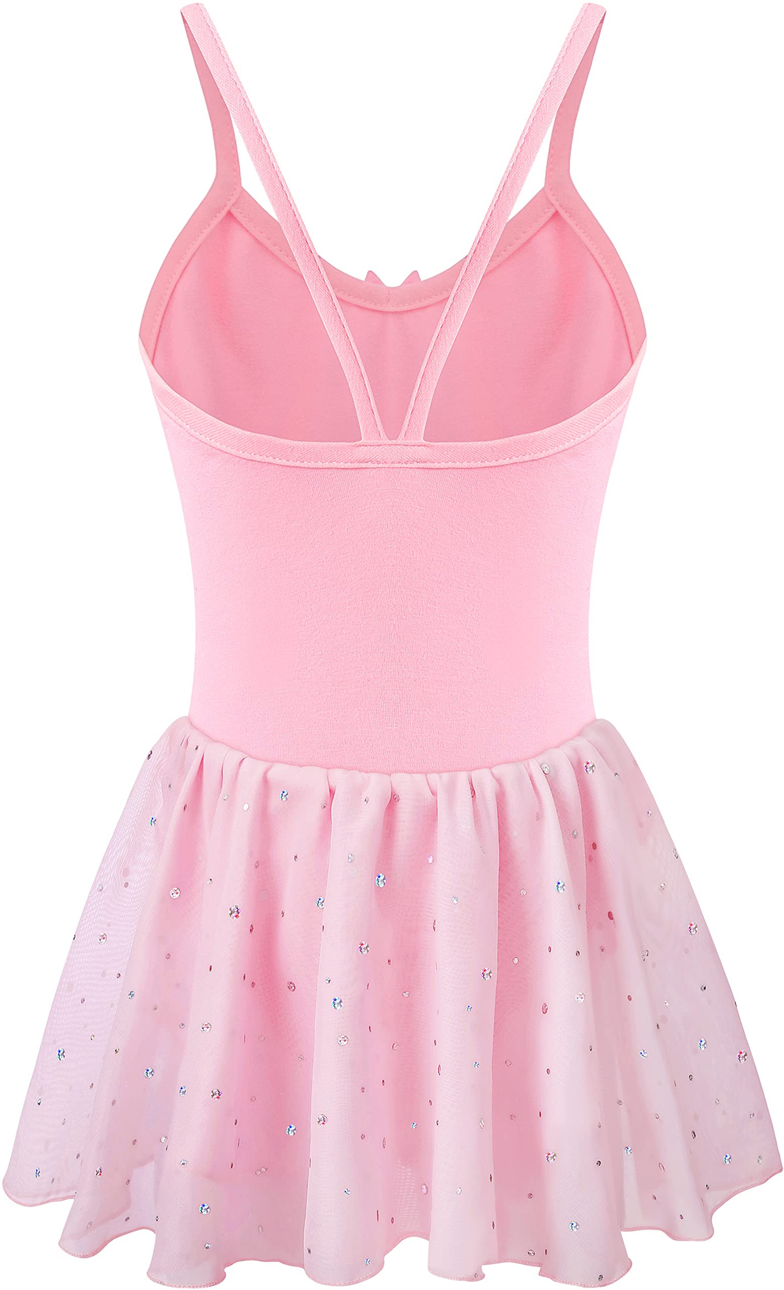 DANSHOW Ballet Leotards for Girls Dance Camisole Dress with Shiny Tutu Skirt(4041-08-M)