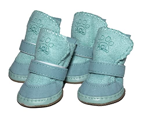 Puppy Snow Booties for Small Dogs, Chihuahua Booties for Winter, Tiny Cat Booties, Cat Shoes for Cold Weather Green Label 4