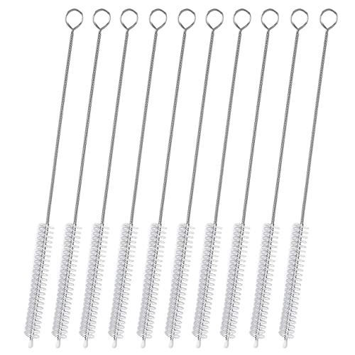 Straw Cleaner Brush Extend 8 inch, Extra Wide 10mm diam Straw Brush, Pipe Cleaners for Water Bottle, Sippy Cup, Baby Bottles, Drinking Straw Cleaning Brush Set 10 Pack