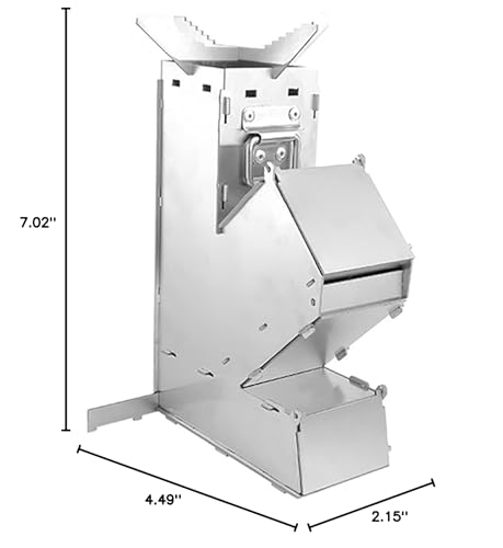 EMBRACENATURE Foldable Wood Burning Stove Backpacking for Outdoor Picnic BBQ Camp Hiking, silver