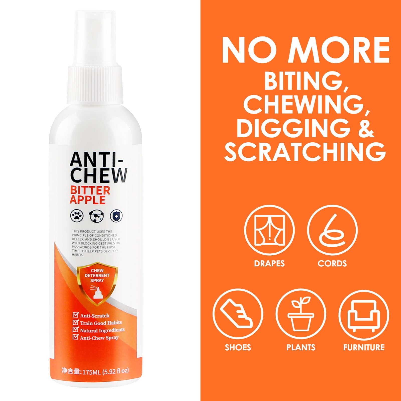LFJUNW No Chew Spray for Dogs & Cats, 175ML Bitter