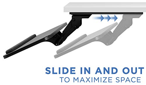 Mount-It! Adjustable Under Desk Keyboard Tray, Ergonomic Computer Keyboard and Mouse Platform with Wrist Rest Pad, Keyboard Slide Out Tray with Height, Tilt and Swivel Adjustment, Black (MI-7132)