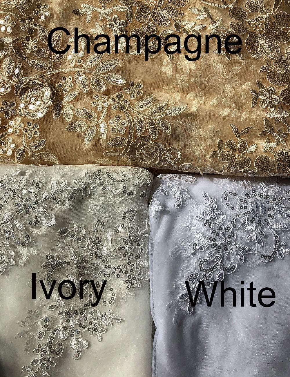 FAIOKAVER Wedding Veils Cathedral Length 1 Tier Sequins Lace Applique with Comb