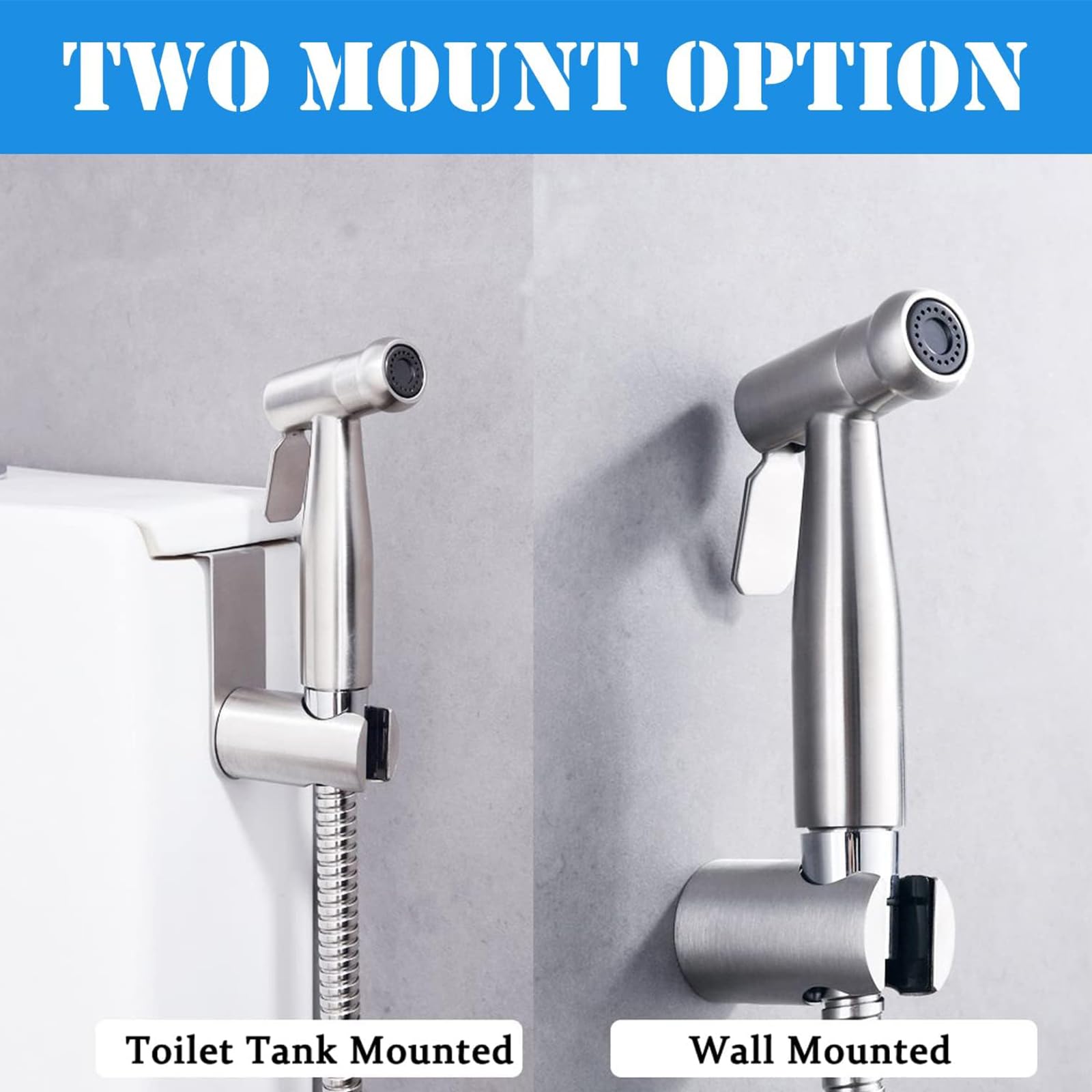 Handheld Bidet Sprayer,Bidet Sprayer Toilet Sprayer/Hand-held Stainless Steel Sprayer with Hook, Easy to Install, for Personal Hygiene and Bedpan WC Sprayer