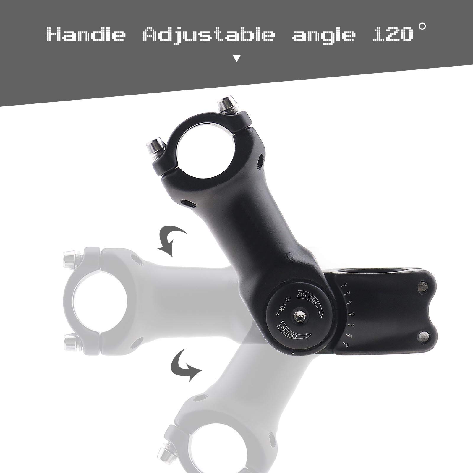 Create idea 1 Inch Adjustable Handlebar Stem,for Cross-Country Bike 1-1/8inch Front Fork 4-1/3 Inch Extension Black