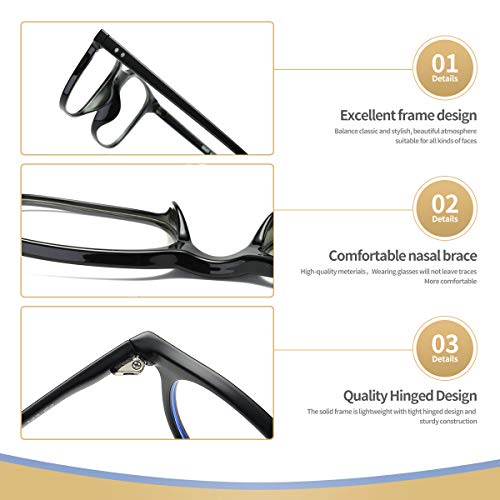Dollger Classic Clear Lens Glasses for Women Men Non Prescription Nerd Frame Eyeglasses