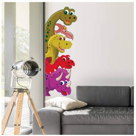 Dinosaurs Behind The Door Decals Dinosaur Wall Decals Peel & Stick Removable Stickers for Children Kids Bedroom Living Room Mural Wall Art