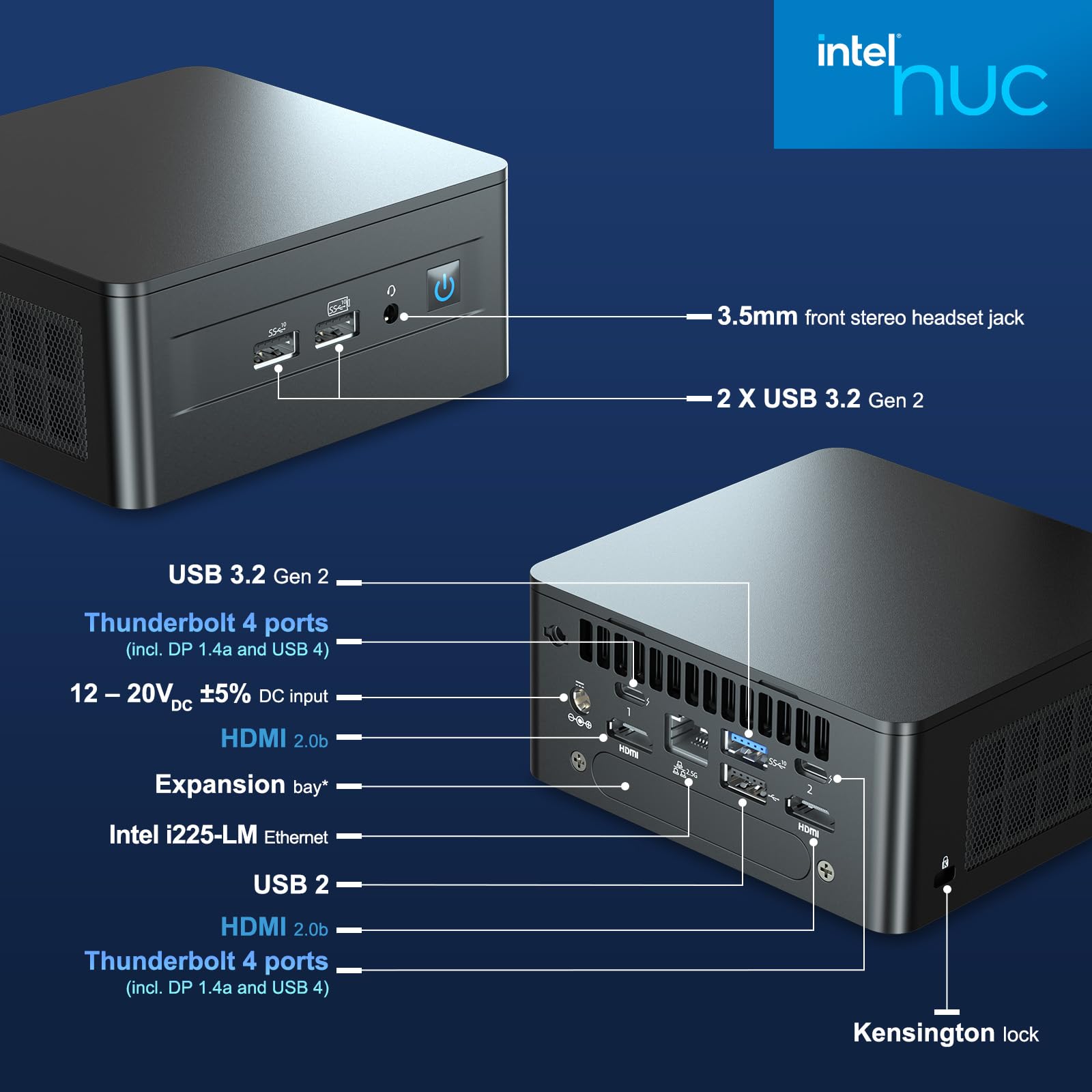 Intel NUC 12 NUC12WSHi5 Wall Street Canyon Mini Computer 12th Gen Intel Core i5-1240P, 12 Cores(4P+8E), 16 Threads, 12MB Intel Smart Cache, Intel Iris Xe Graphics,16GB RAM,512GB PCIe SSD, Win 11 Pro