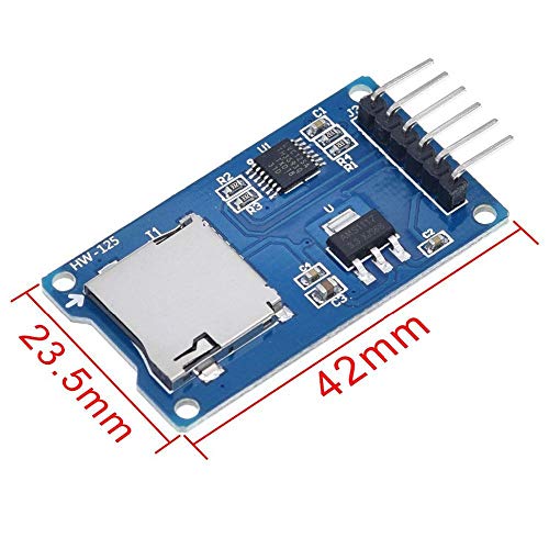 DAOKI 5Pcs Micro SD Storage Board Micro SD Card Module Micro SD Storage Expansion Board 6-pin with SPI Interface Micro SD TF Card Memory Shield Module SPI for Arduino Raspberry Pi with Dupont Wire
