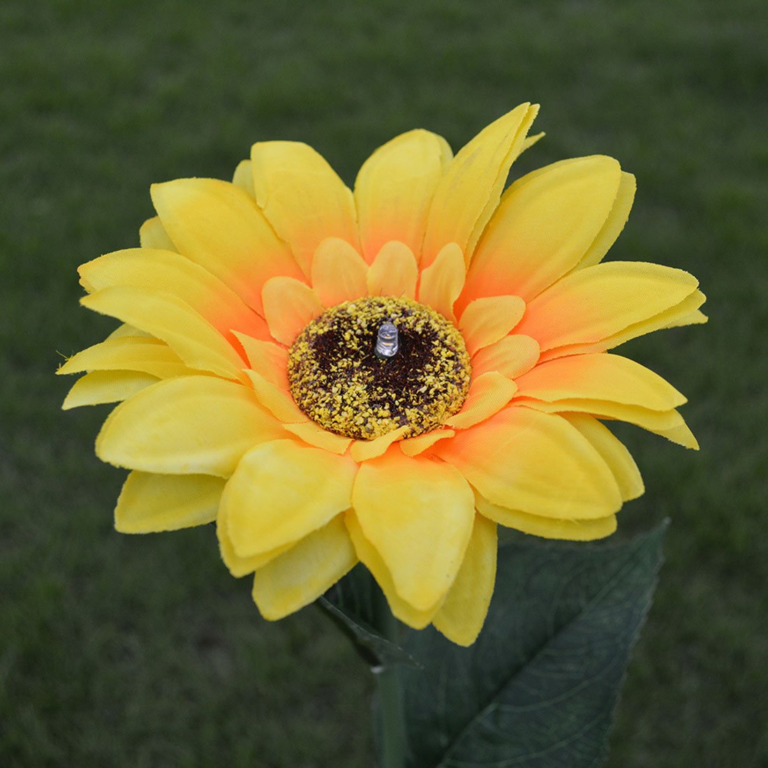 Penfly LED Solar Power Artificial Sunflower Light Night Mood Lamp In-ground for Home Outdoor Yard Landscape Garden Park Grassland Lawn Decoration Yellow