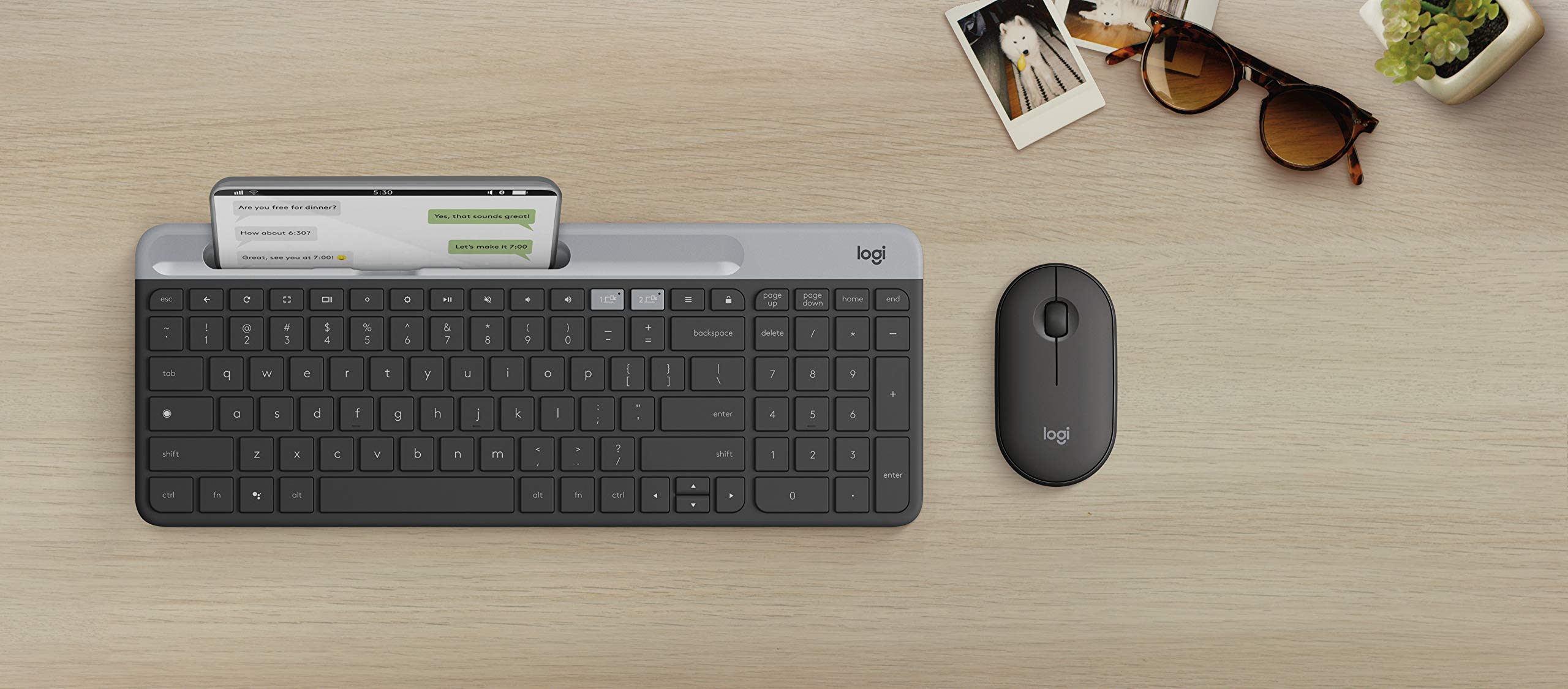 Logitech K580 Slim Multi-Device Wireless Keyboard for Chrome OS - Bluetooth/USB Receiver, Easy Switch, 24 Month Battery, Desktop, Tablet, Smartphone, Laptop Compatible