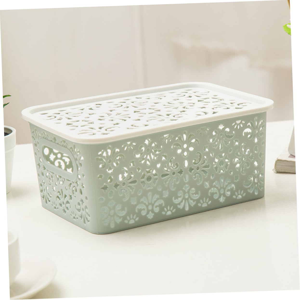 MAGICLULU 3pcs Desktop Storage Box Small Plastic Containers with Lids Storage Boxes with Lids Plastic Storage Bin Plastic Containers with Lids for Storage Plastic Storage Boxes Plastic Boxes