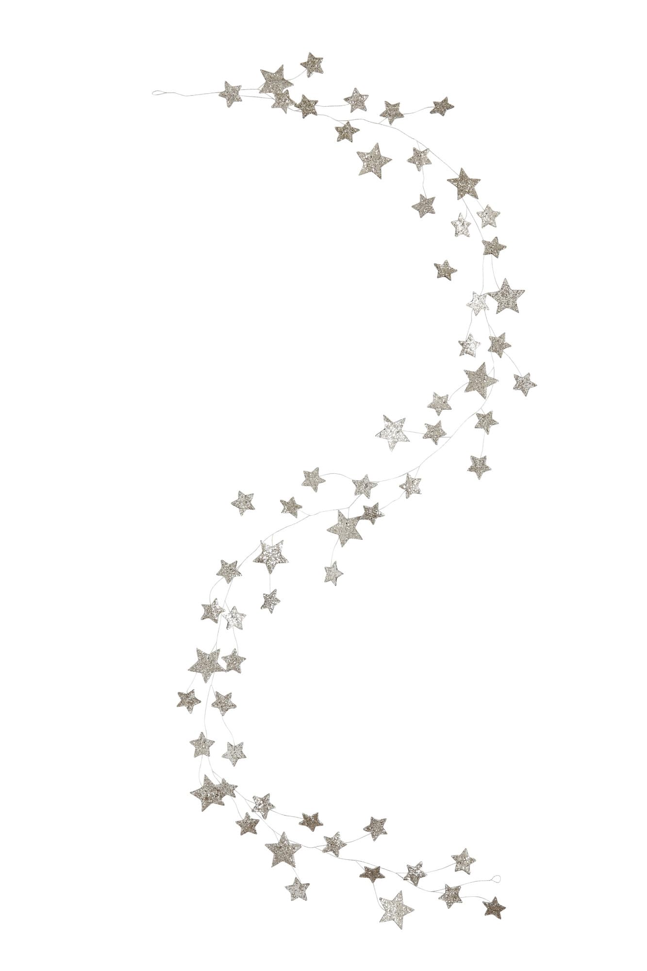 Creative Co-Op 72" Star Shaped Glitter Garland, Multi