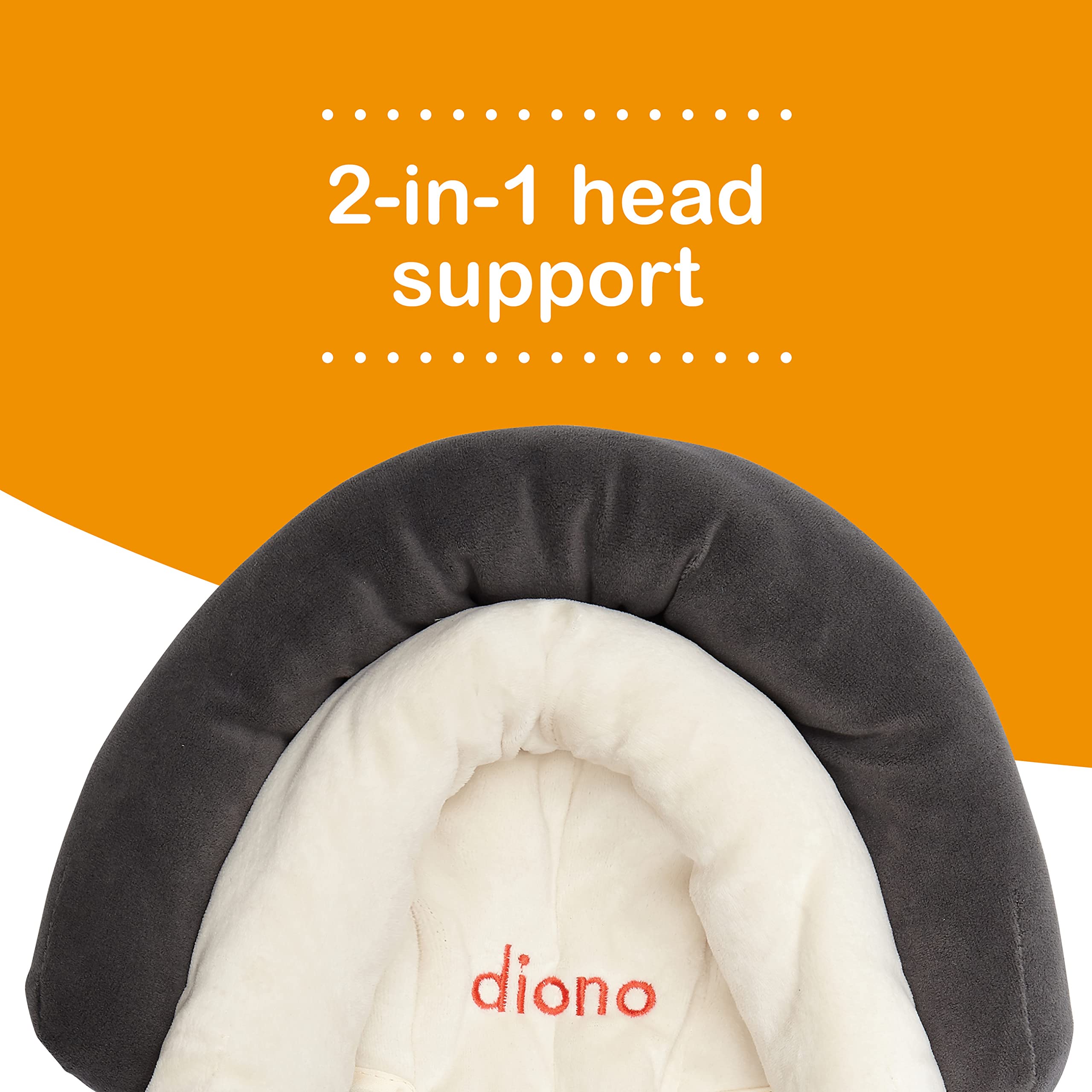 Diono Cuddle Soft Pack of 2 Baby Head Neck Body Support Pillows for Newborn Baby Super Soft Car Seat Insert Cushion, Perfect for Infant Car Seats, Convertible Car Seats, Strollers, Gray
