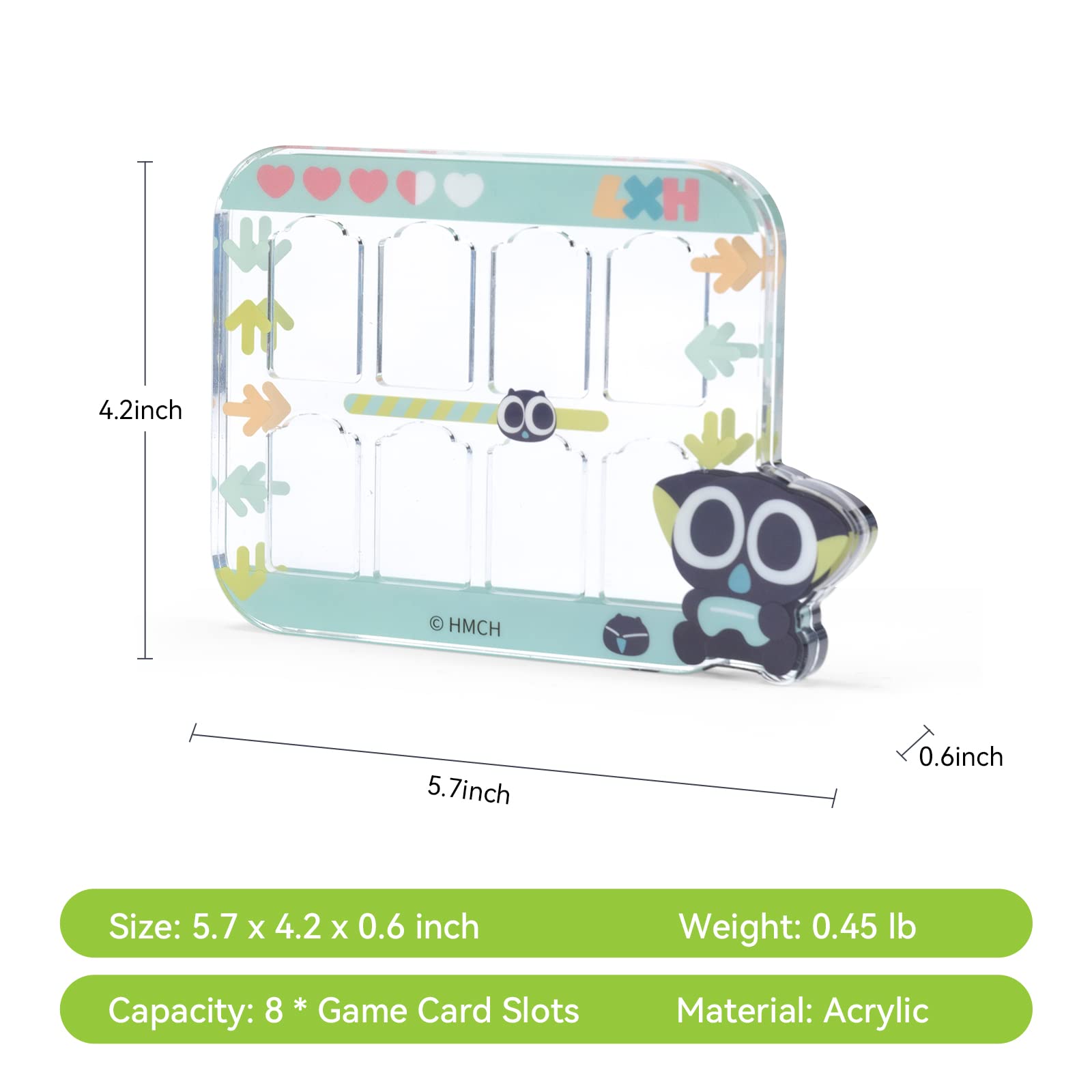 GeekShare Acrylic Switch Game Card Case-Switch Game Holder Case with 8 Game Card Slots Cartridge-Game Card Carrying Storage Box Compatible with Nintendo Switch -- The HEI Series