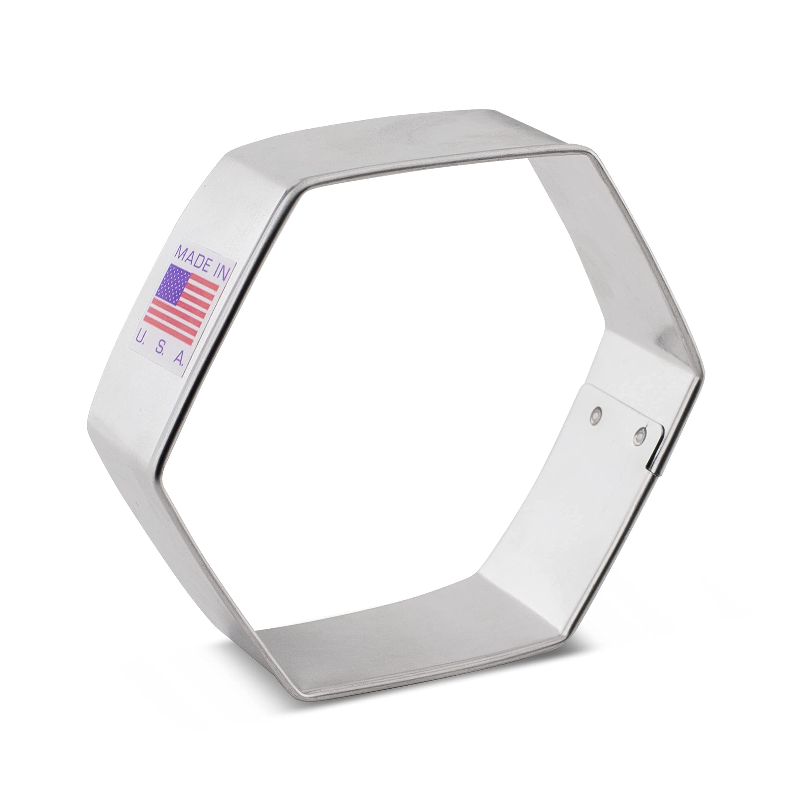 Hexagon Cookie Cutter, 3" Made in USA by Ann Clark