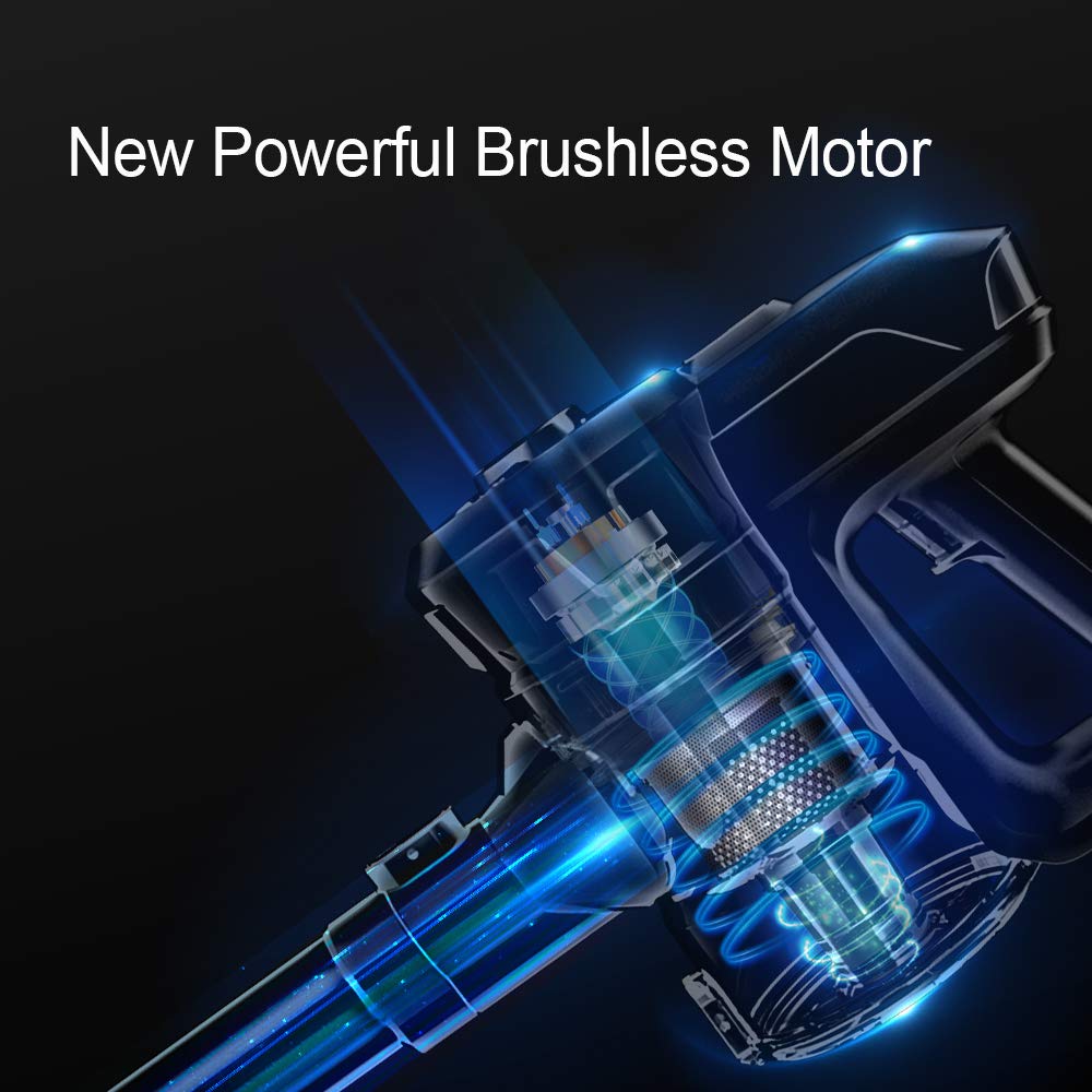 Dibea Upgraded 22KPa Cordless Stick Vacuum Cleaner Powerful Suction Bagless Lightweight Rechargeable 5 in 1 Handheld Car Vacuum for Carpet Hard Floor, D18Pro