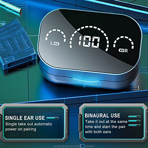 LILAJO Wireless Headphones in-Ear - Stereo Sound Sports Earplugs with Mirror Design LED Smart Display - Noise Reduction Bluetooth Headset - Touch-Control Immersive Premium Sound Earbuds