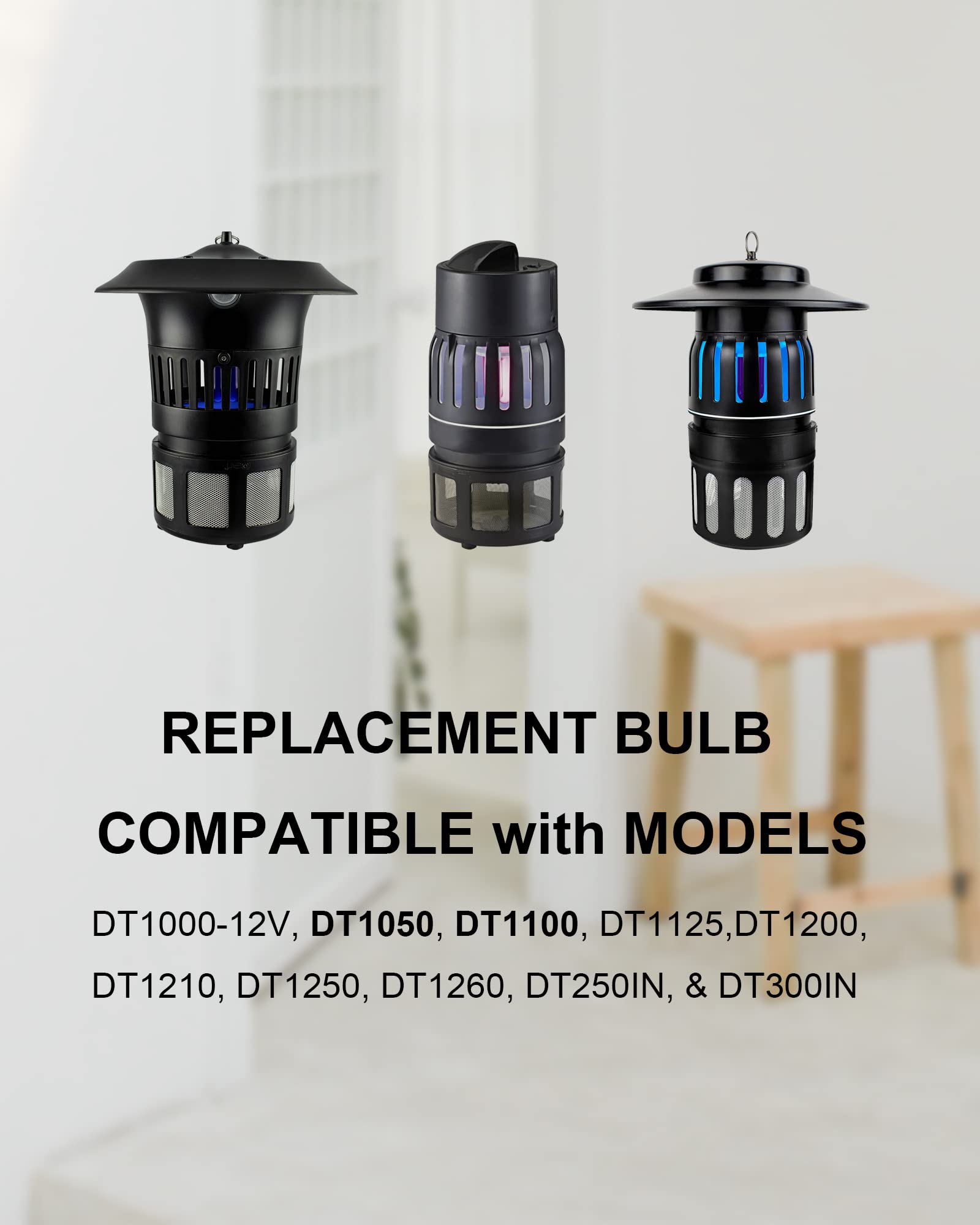 Dichroma 41050 7W Replacement Bulbs Compatible with Dynatrap DT1260 DT1050 DT1100 DT1210 DT1250 1/2 Acre Insect and Mosquito Trap Light, 4 Pack