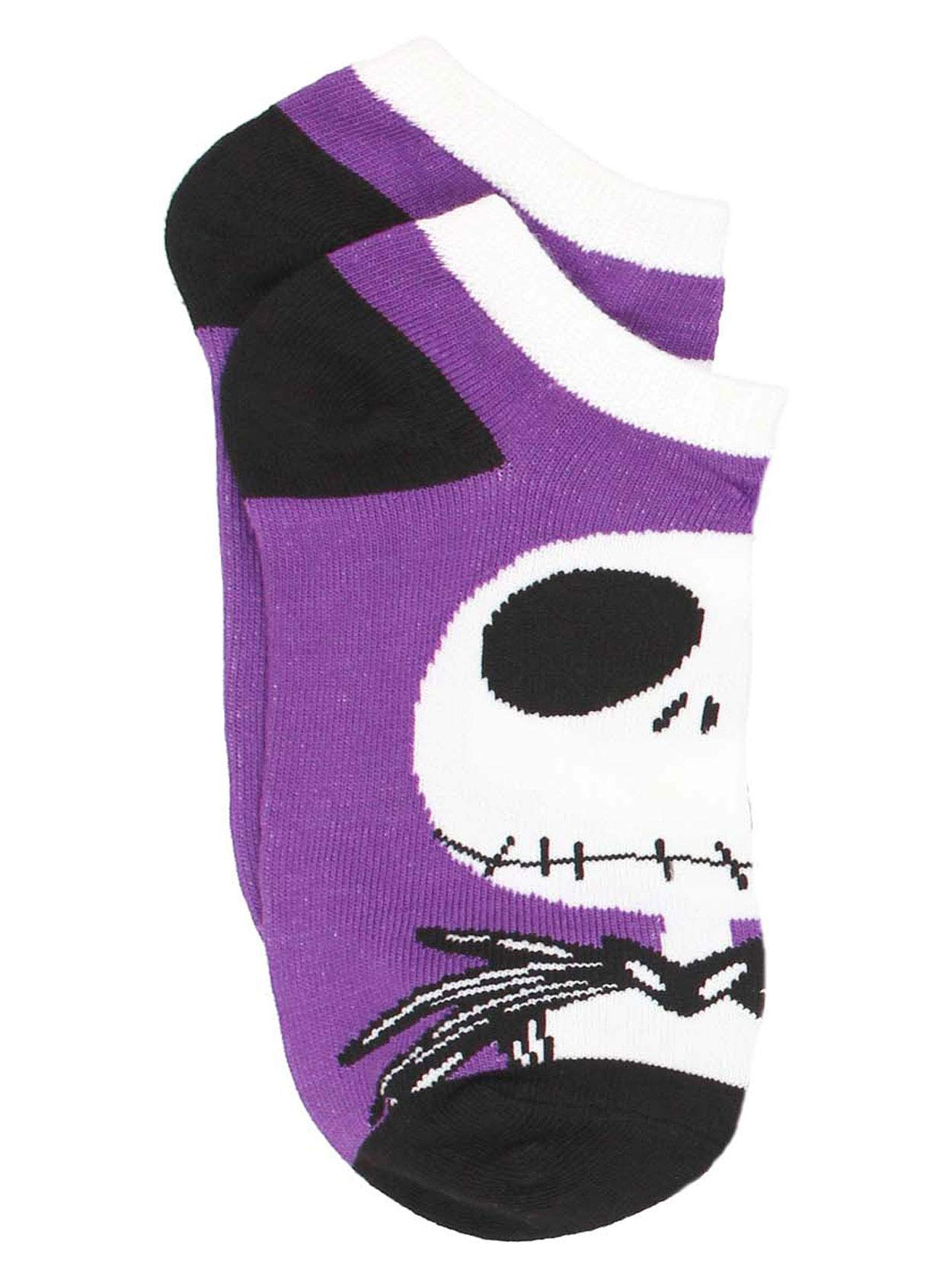 Disney The Nightmare Before Christmas Womens Socks, 6 pack, Jack Sally Purple, Large (9-11)