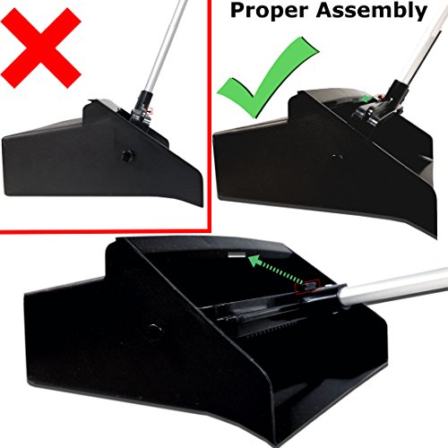 Janico 1085 Commercial Lobby Dustpan Upright, Aluminum Handle, 37β Length, Black