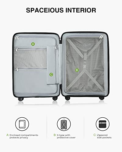 LUGGEX White Luggage Sets 3 Piece - Expandable Carry on Luggage Set with Spinner Wheels - Lightweight Versatile Shopping and Sightseeing.(White Suitcase)