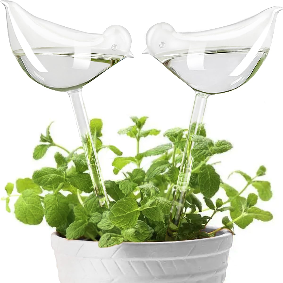 KiKiHeim Plant Watering Globes Self Watering Planter Insert, Clear Glass Bird Shape Water Bulbs, Self Watering Globes for Indoor Plants, Gifts for Plant Lovers
