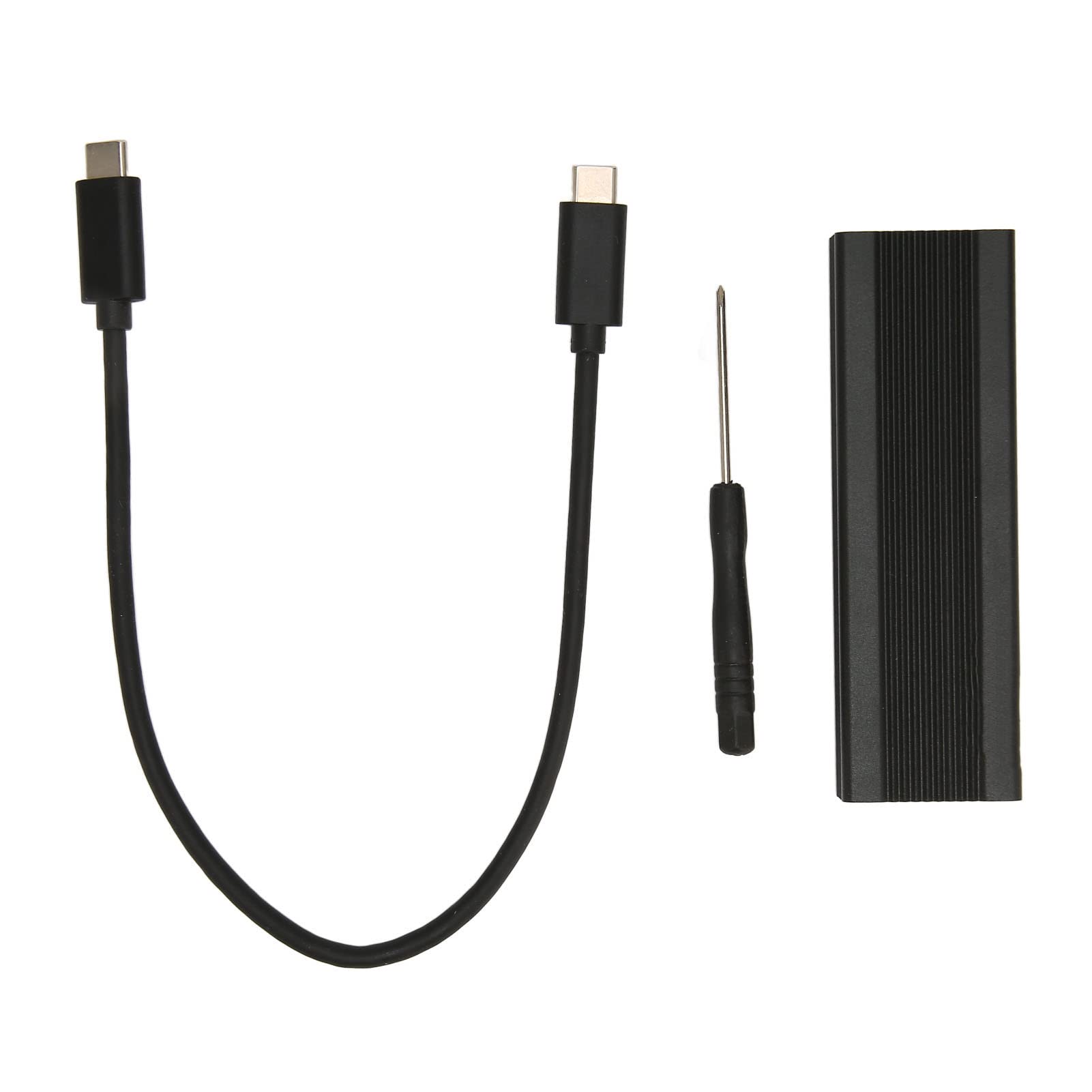 M.2 NVME SSD Enclosure, Slim Design Dual Protocol High Speed 10Gbps SATA SSD Enclosure Plug and Play for 2260mm (Black with C Cable)