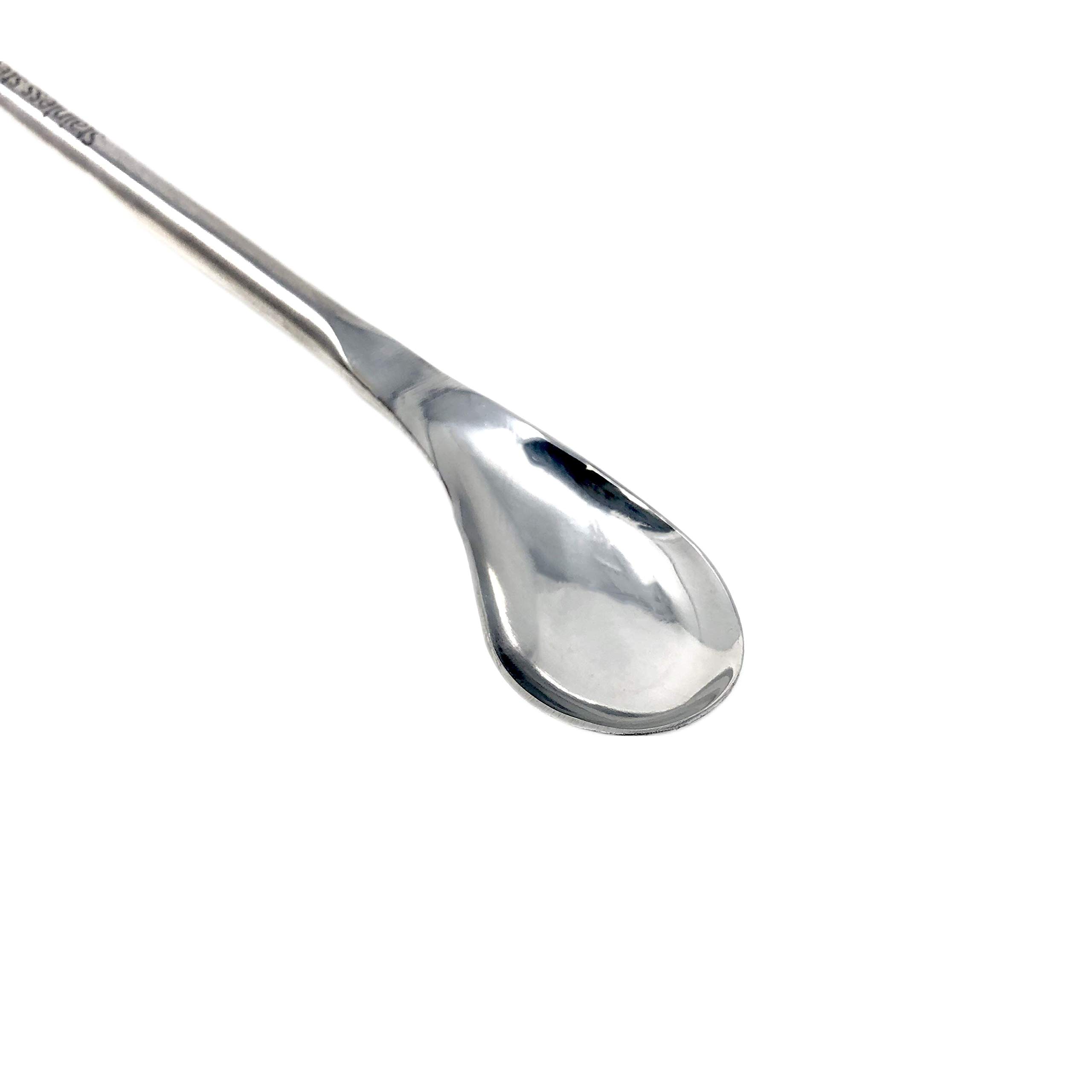 Stainless Steel Double Ended Square & Lab Spoon Sampler Lab Spatula 7″ Length (Set of 2: Right and Left Angled)