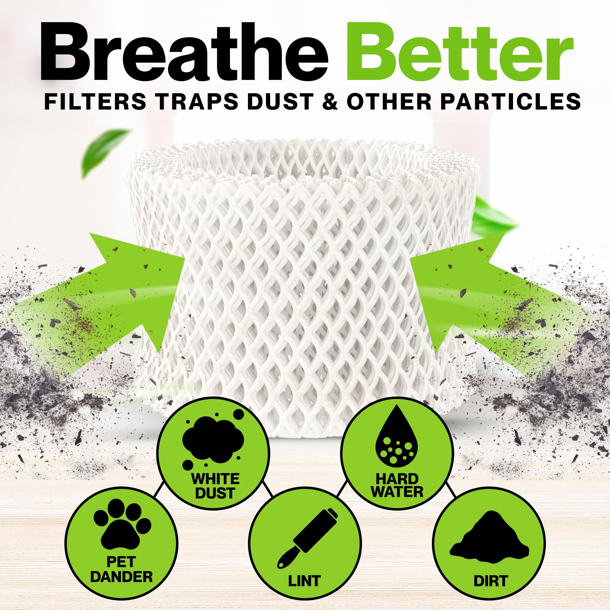Durabasics 4 Pack of Premium Humidifier Filters Compatible with Honeywell Humidifier Filter HAC-504, HAC-504AW & Honeywell Filter A | Replacement for Honeywell Filter HCM 350 & Cool Mist Humidifiers