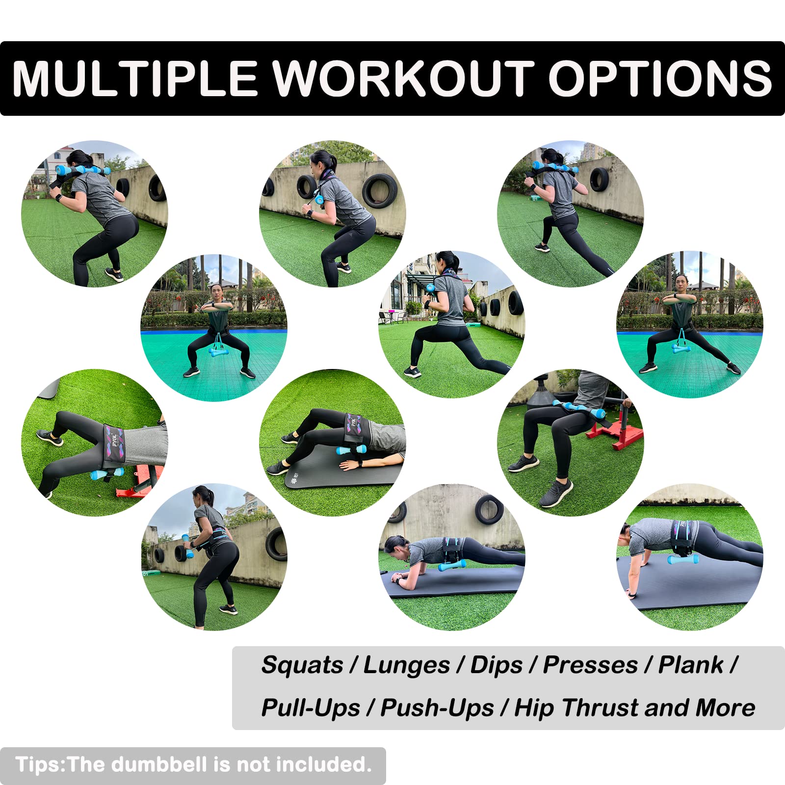 FYGL Hip-Thrust-Belt, Barbell-Pad, Dip-Belt, Pull-Up-Belt, Multifunctional-Fitness-Belt