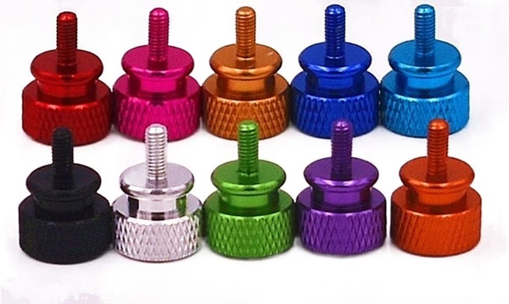 M3x7mm Color Aluminum Alloy Desktop Computer Main Box Side Panel Cover Knurled Thumb Screw Fixing Locking Screw (Color : Emerald)
