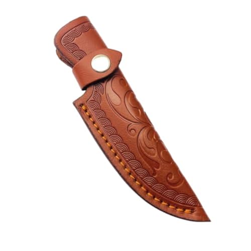 Leather Sheath Fixed Blade Straight Knife Leather Sheath Scabbard Pouch Brown/Black (Brown)