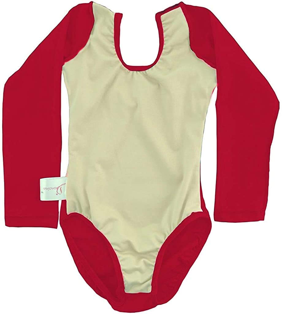 Dancina Toddler Leotard Long Sleeve Little Girls Team Basics First Gymnastics 4 Red