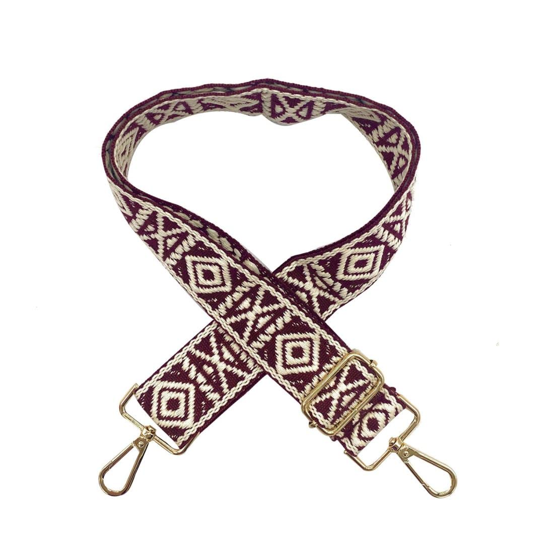 Empire Cove Shoulder Purse Bag Guitar Straps Crossbody Handbag Adjustable Aztec Burgundy