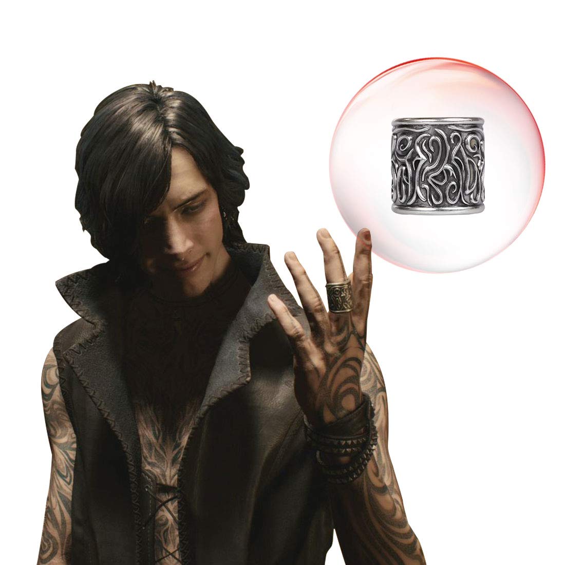 DMC5 V Ring Cosplay Accessory - 1:1 Replica Cosplay Prop Devil May Cry 5 Game Role Play Jewelry Finger Ring Valentine Gift