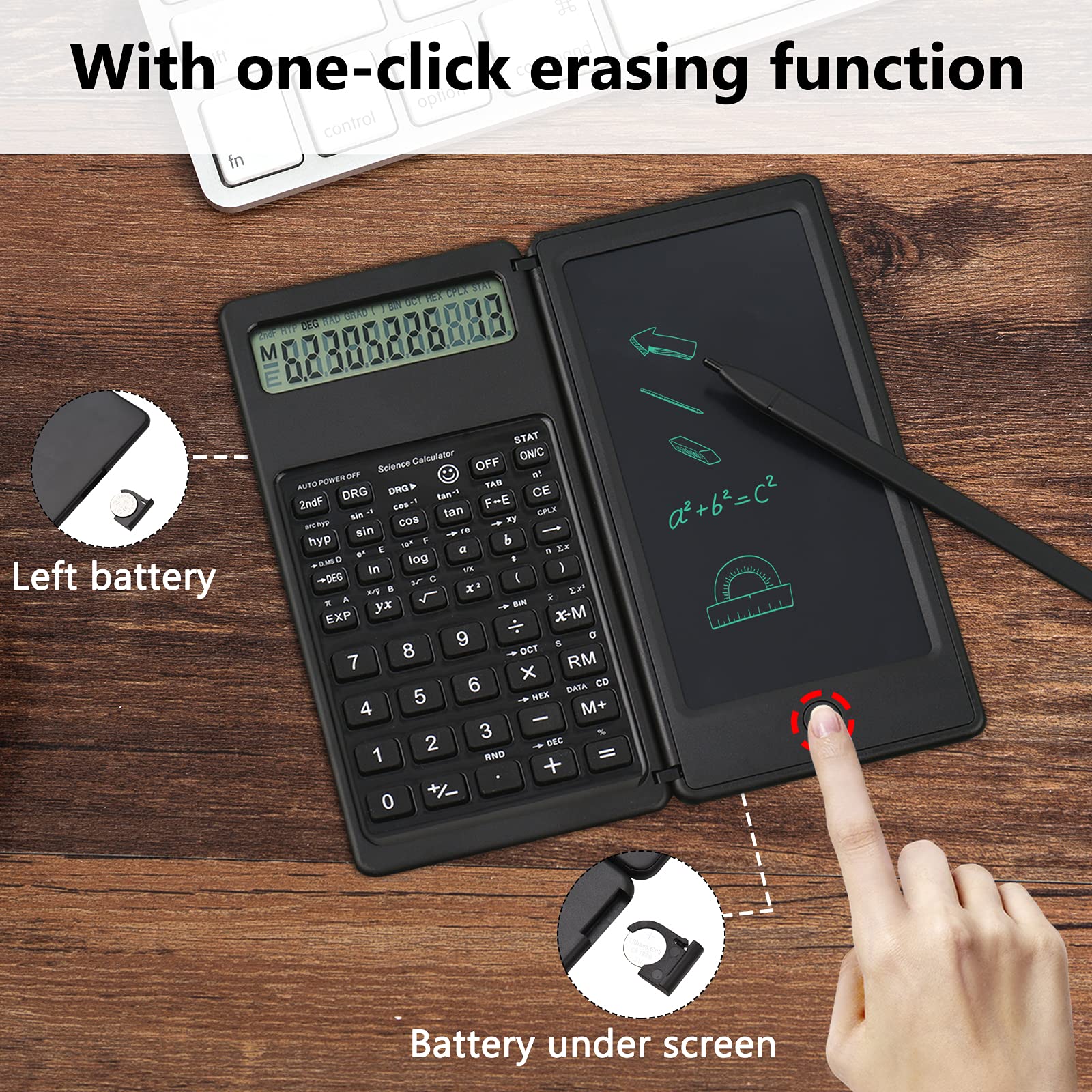 DISOUR Scientific calculators,10 Digit LCD Display Desktop Calculators, Comes with a 6 inch Writing Tablet for High School, College and Office Businessā¦