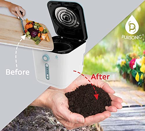 Pursonic Compost Bin Kitchen Trash Can Electric Recycling Bin - Food Waste Composter with 3L Capacity - Environment Friendly Indoor Compost Bin - Smart Compost Machine for Apartment Countertop