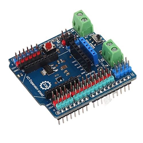 IO Expansion Module, 14 Digital 6 Analog Ports Practical Support External Power Supply IO Expansion Board 3P Communication Storage Interface for DIY