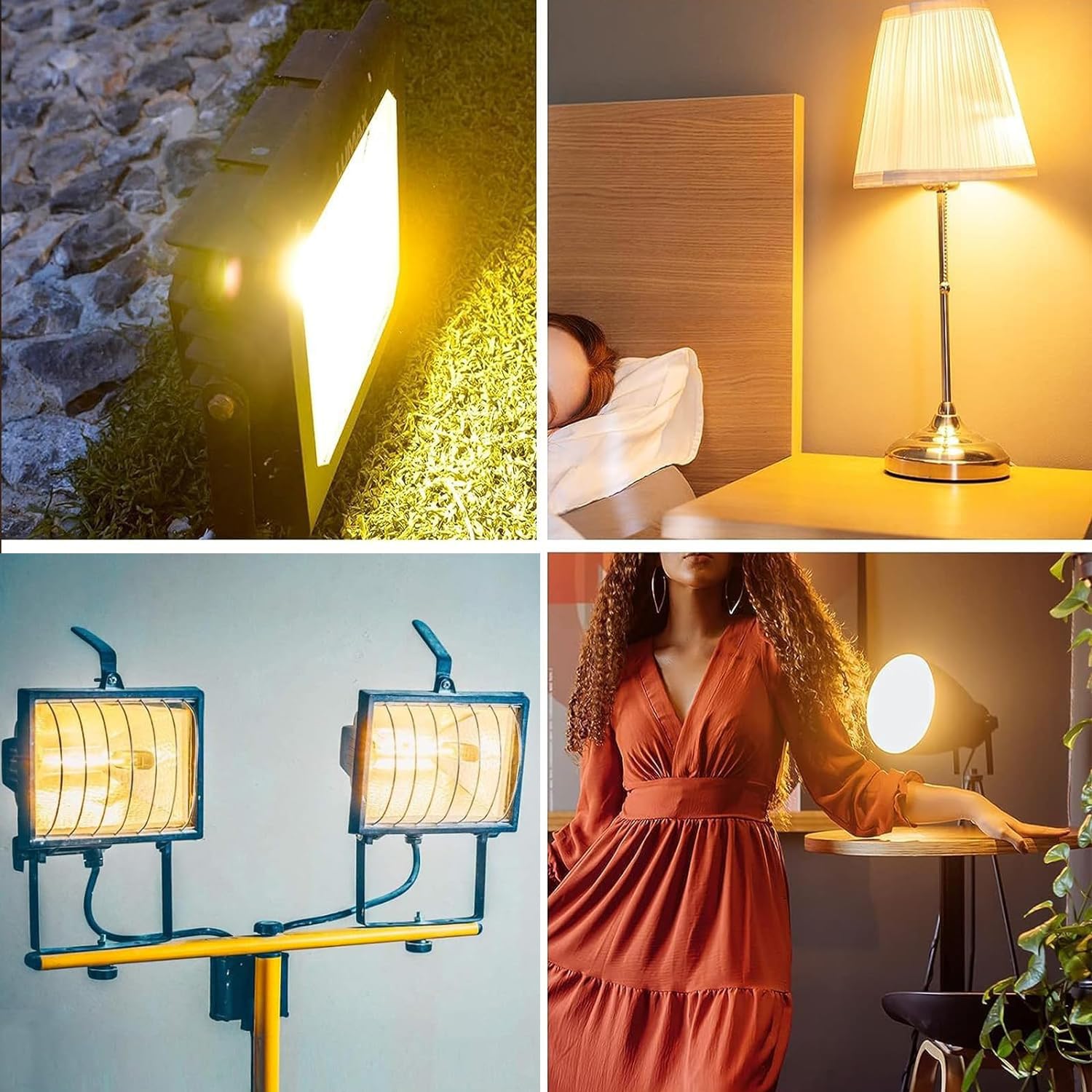 Rnyloas R7S 78MM T3 100W Bulb, 5 Pack Long Lasting R7S Halogen Bulb Dimmable, R7S 100W 120V Bulb with R7S Base 2800K Warm White, R7S Bulb 78MM T3 for Work, Security, Landscape Lights, Floor Lamps
