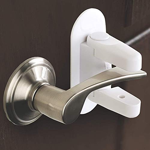 Door Lever Lock (4 Pack) - Child Proof Doors & Handles, Adhesive - Child Safety by Tuut (White)
