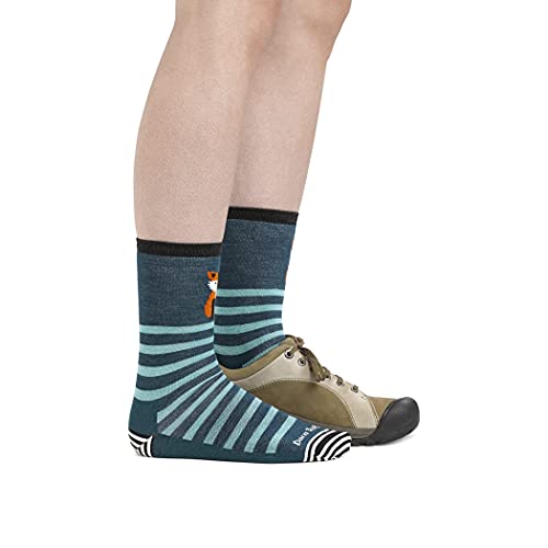 Darn Tough 6037-N-8008-04 Animal Haus Crew Lightweight Dark Teal Medium