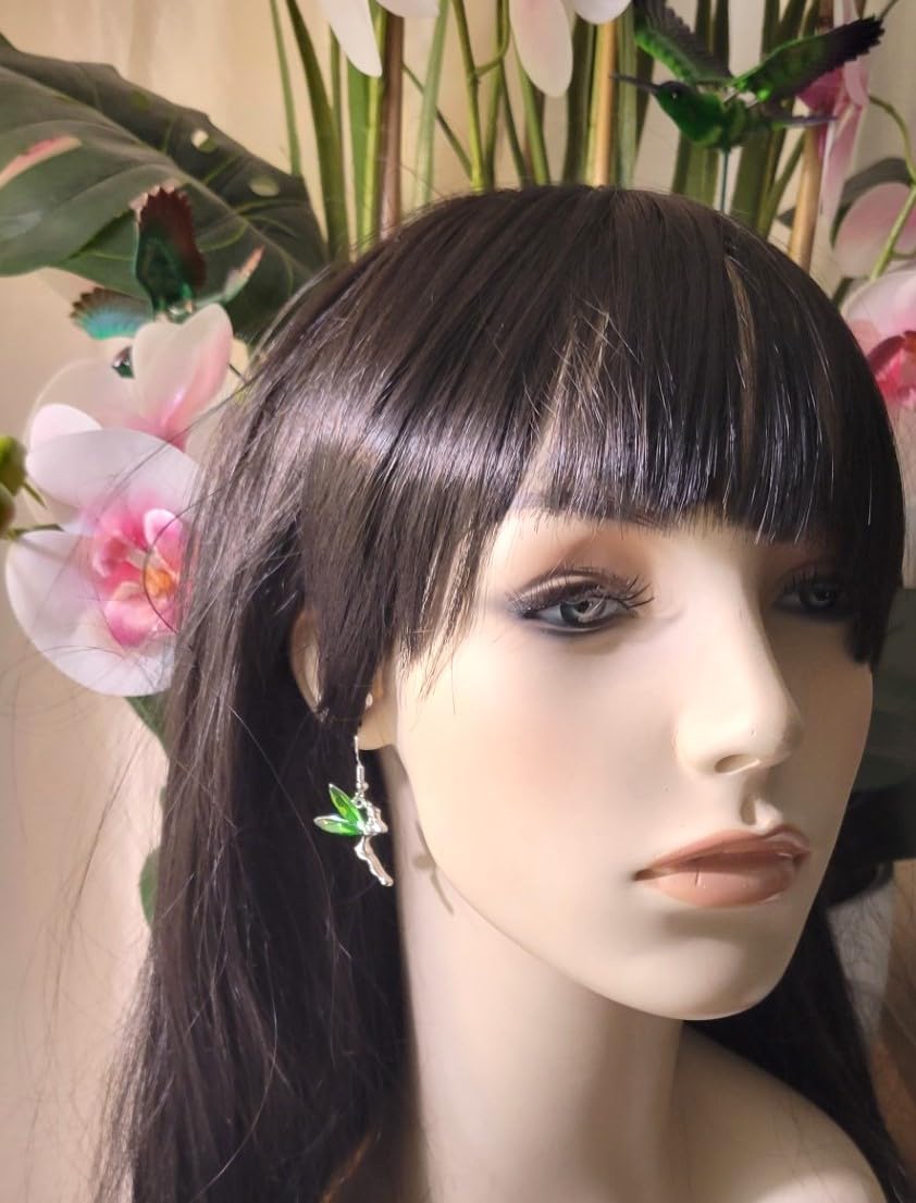 DianaL Boutique Tinkerbell Fairy Earrings Green Crystal Wings Gift Boxed Tinker Bell