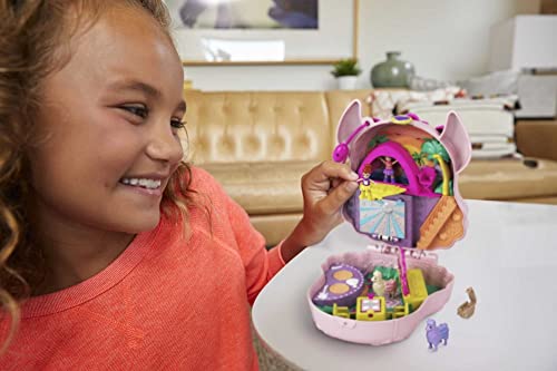 Polly Pocket Playset, Travel Toy with 2 Micro Dolls, Toy Boat & Surprise Accessories, Pocket World Owlnite Campsite Compact