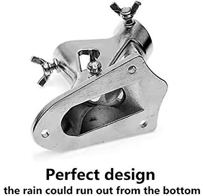 LOMETY Stainless Steel Heavy Duty Flag Pole Holder,Wall Mount House & Estate Flag Pole Bracket, Flag Pole mounting Bracket 2 Positions for 1“ Flag Pole (Silver)