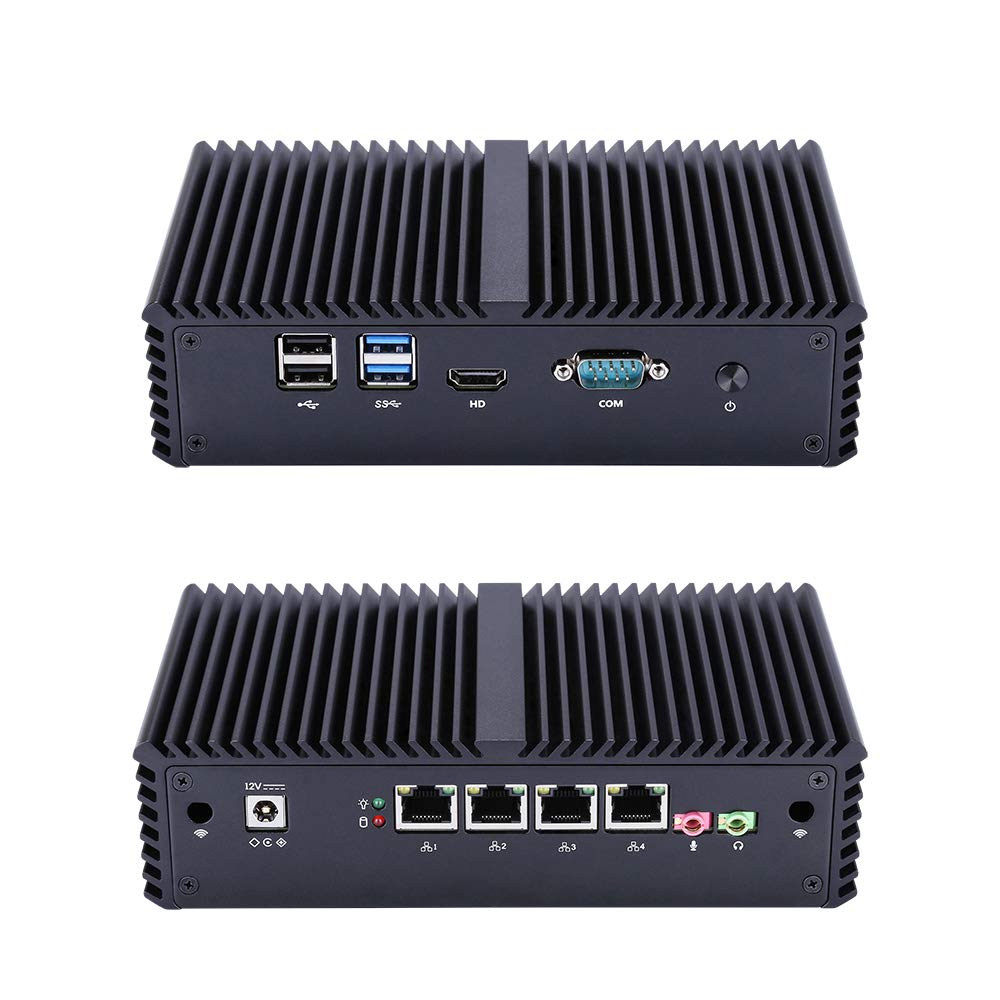 InuoMicro Barebone I5 Firewall G5200L Intel Core I5-5200U (NO RAM, NO SSD, NO WiFi) 2.7Ghz,AES-Ni,4 Intel Gigabit LAN, Fanless Mini Pc Using Mini Desktop Pc As Router/Firewall, X86 Linux Windows