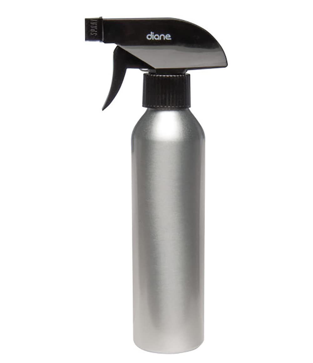 Diane Aluminum Spray Bottle Applicator with Nozzle for Hair Styling and Coloring â Small - 9.4â x 1.5â, 8oz Capacity â Silver